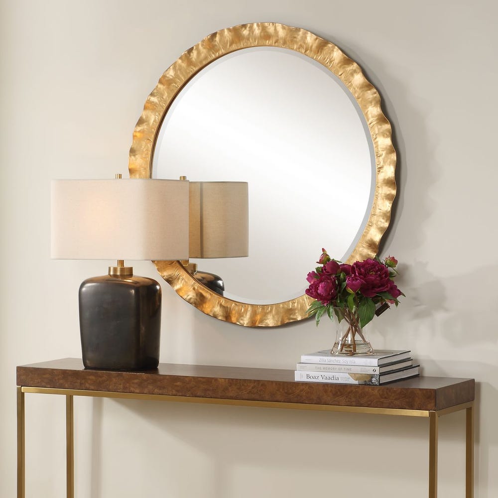round mirrors with gold frames