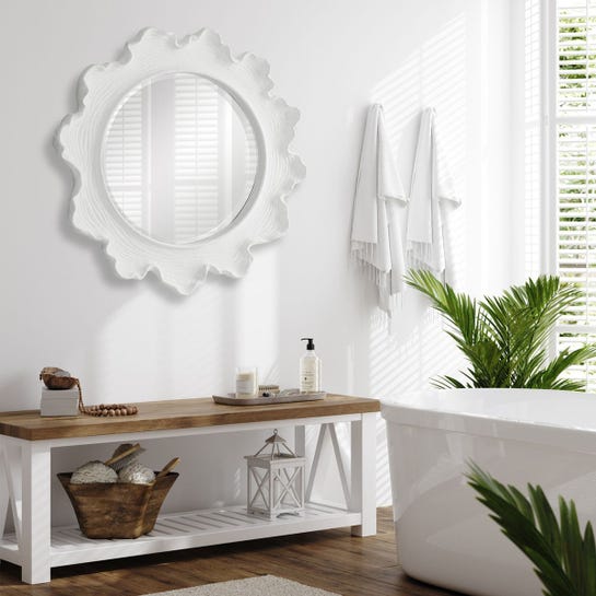 white rounded rectangle mirror